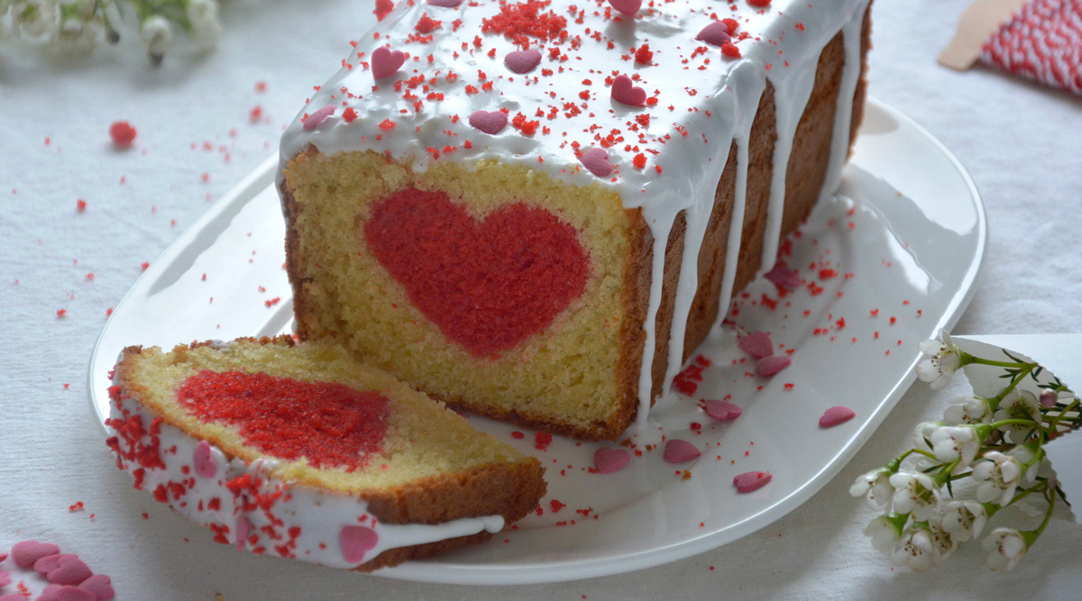 Cake surprise : recette saint valentin | Régal