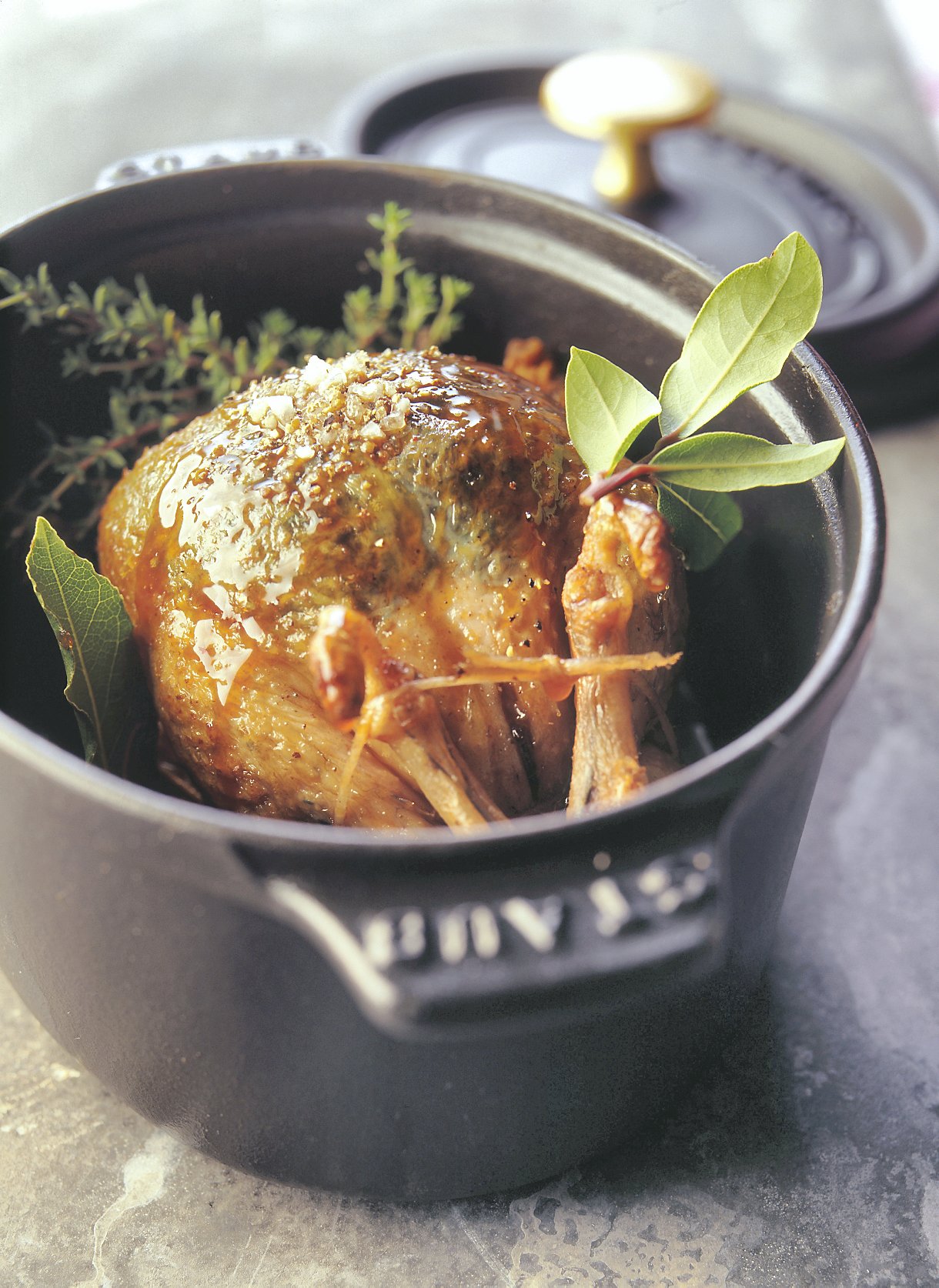 Cocotte de pigeons farcis aux herbes fraîches : recette familiale (3 ...