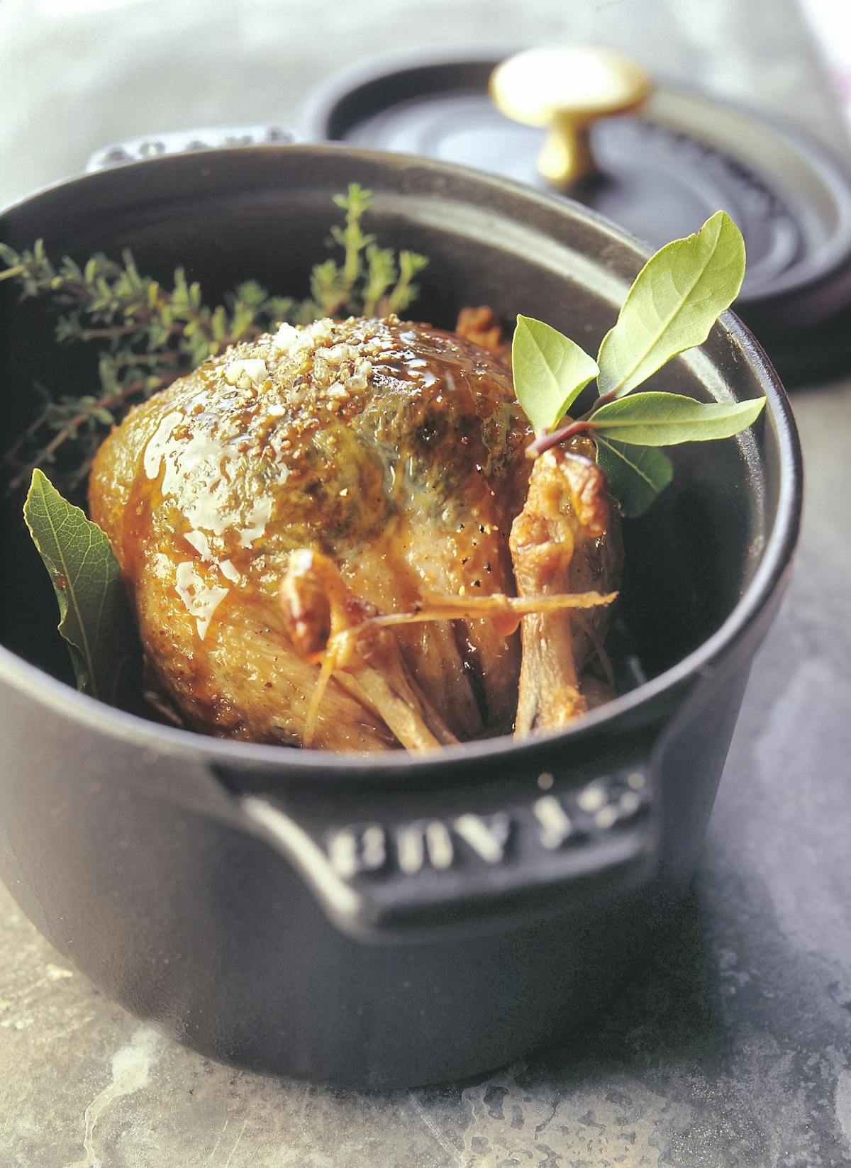 Cocotte de pigeons farcis aux herbes fraîches : recette familiale (3 ...